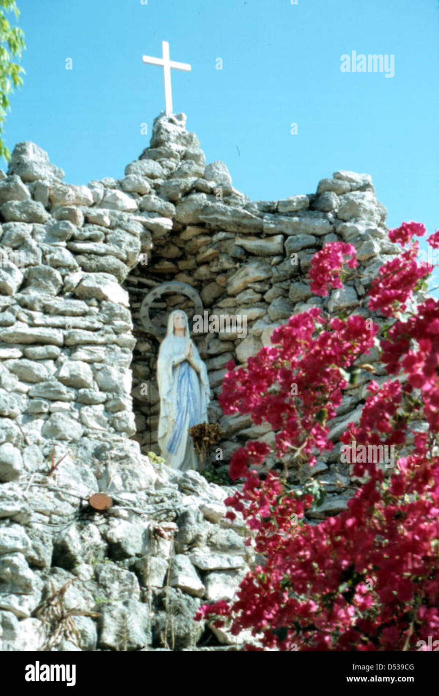 The grotto at St. Mary’s Church, located in Key West, Florida, is ...