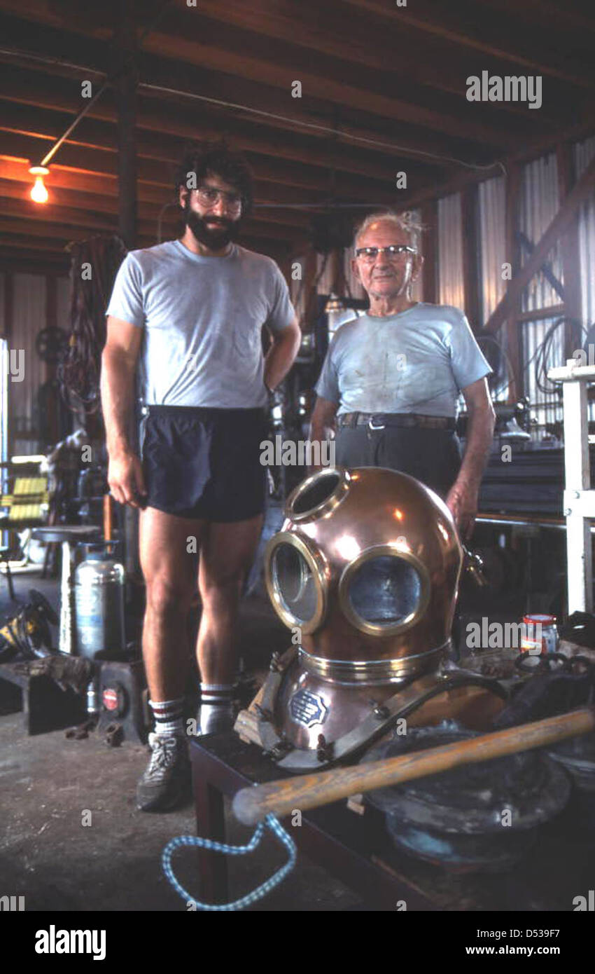 Nick Toth and Antonios Lerios in their helmet making workshop: Tarpon ...