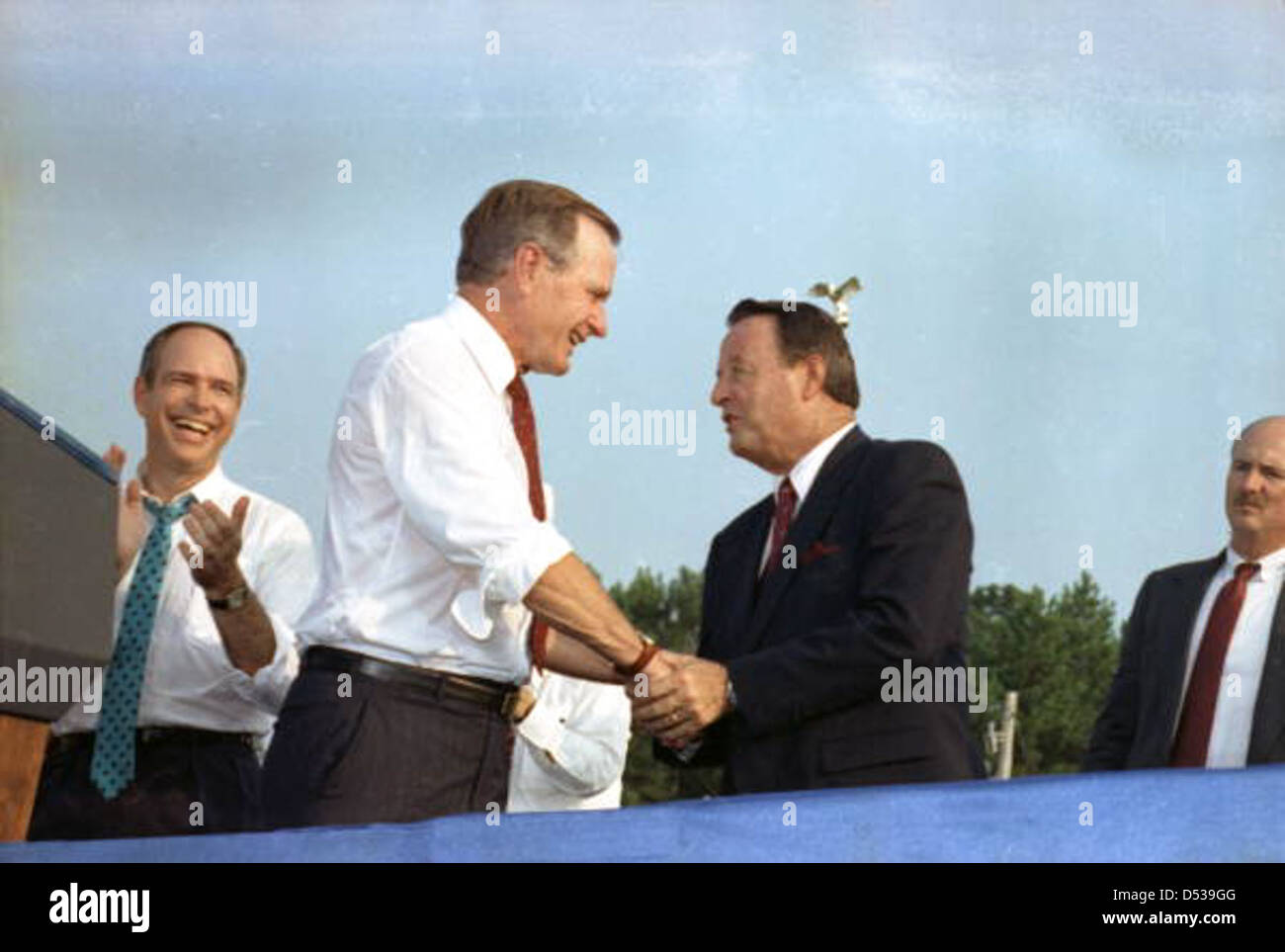 U.S. President George H.W. Bush is pictured with Florida State ...
