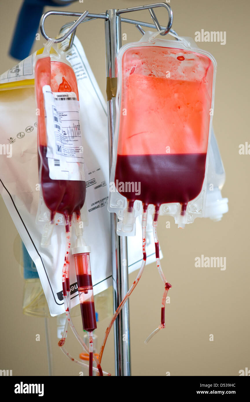 Berlin, Germany, blood transfusion Stock Photo - Alamy