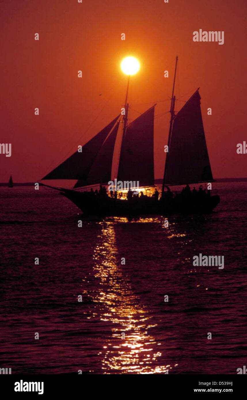 The schooner Wolf is photographed off the coast of Key West, Florida ...