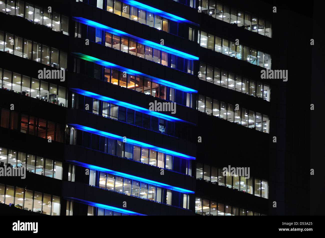 Modern building at night in Delhi Stock Photo - Alamy