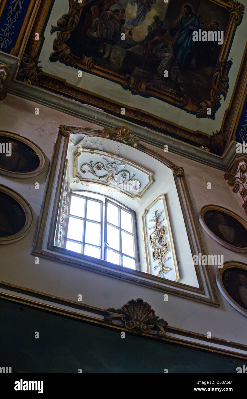 A sunlit window in the church of San Juan de Dios, Oaxaca, Mexico Stock ...