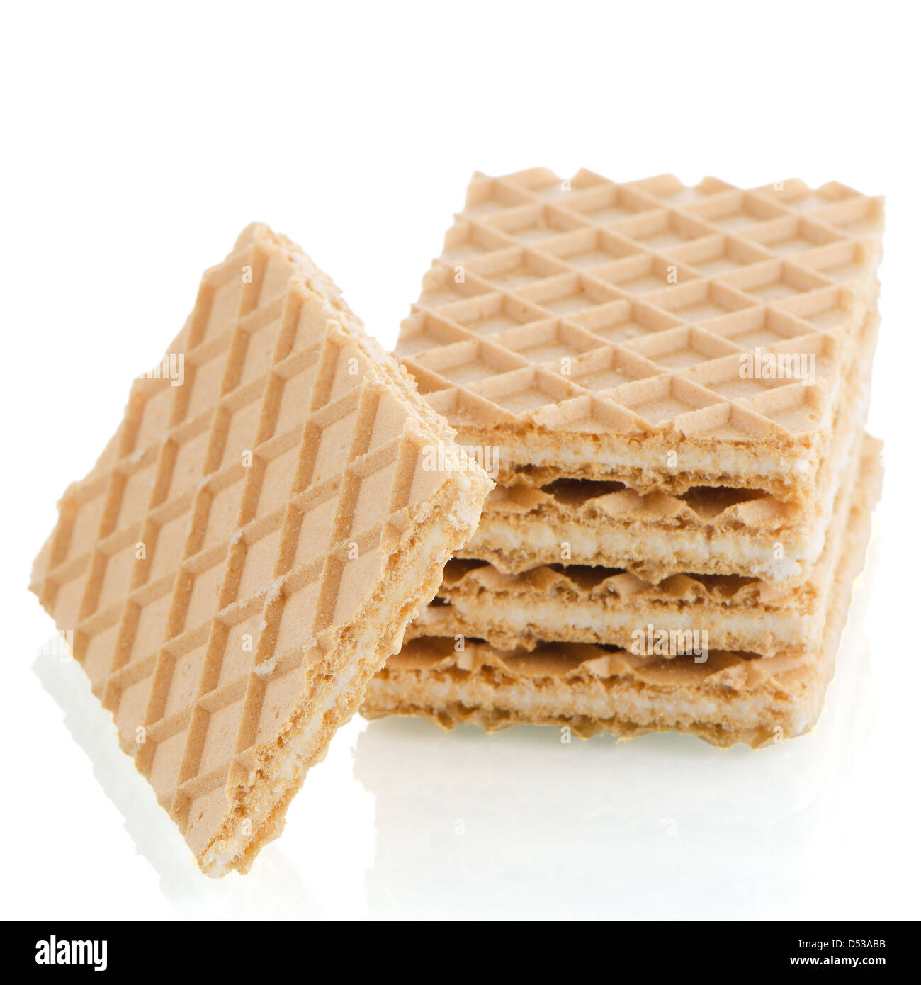 Vanilla wafers on white reflective background Stock Photo - Alamy