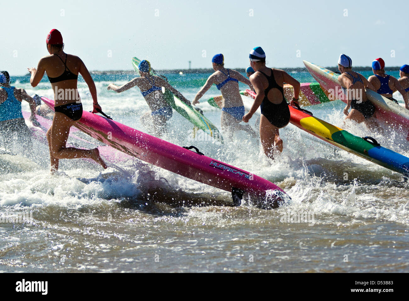 Surf life saving paddle race hi-res stock photography and images - Alamy
