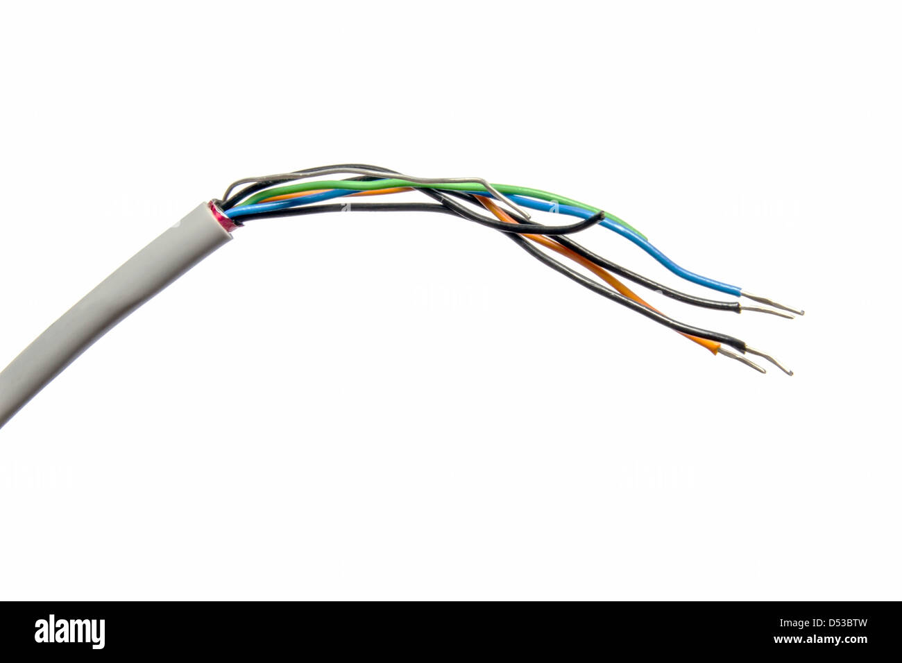 Colorful cable closeup on white background Stock Photo - Alamy