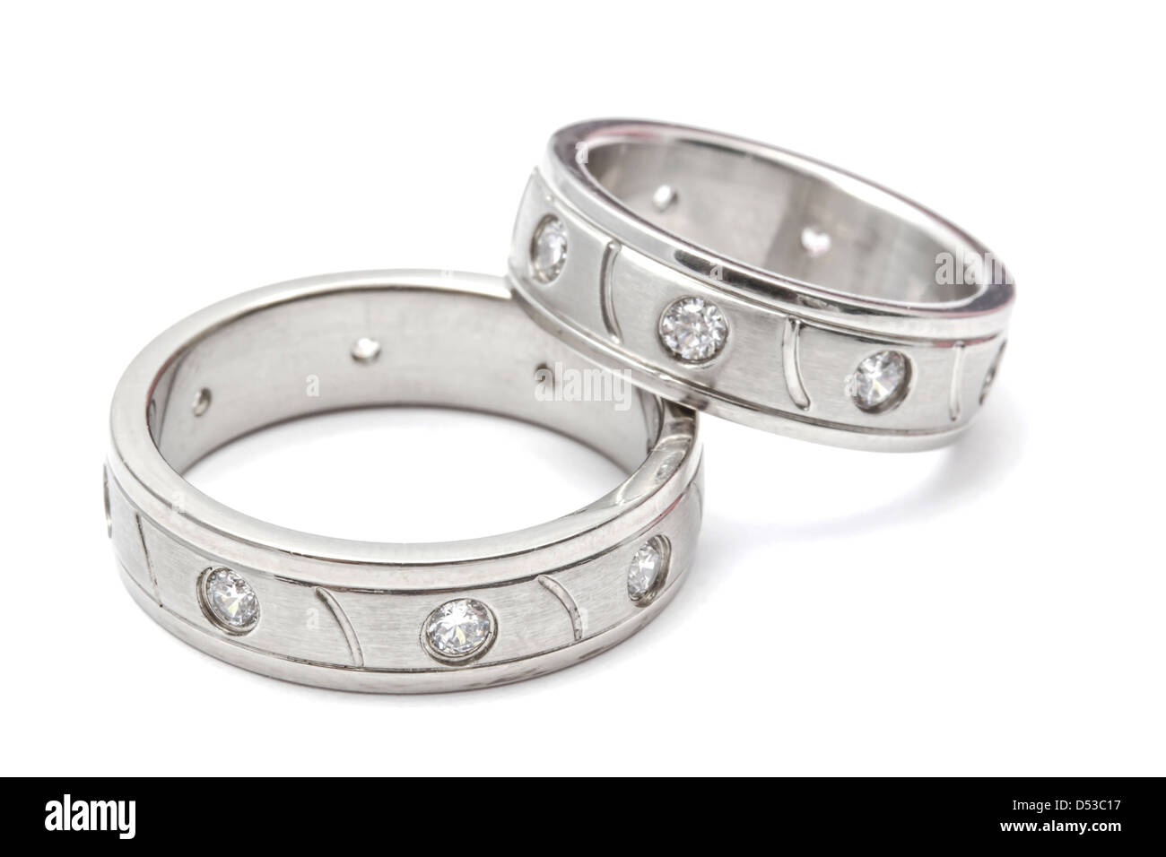 Wedding rings isolated on white background Stock Photo - Alamy