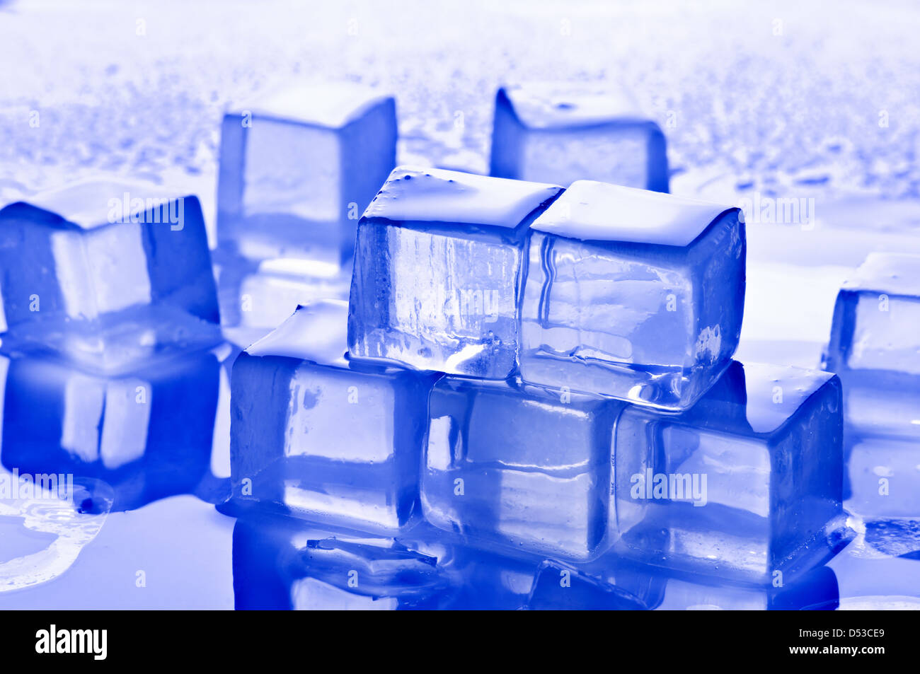 freshness blue ice cube closeup Stock Photo - Alamy