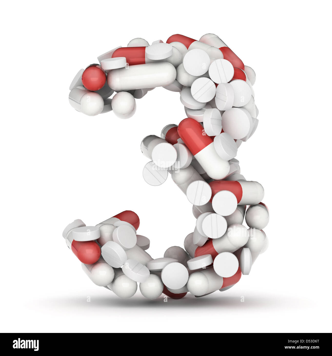 Number 3, alphabet of medicine pills Stock Photo - Alamy