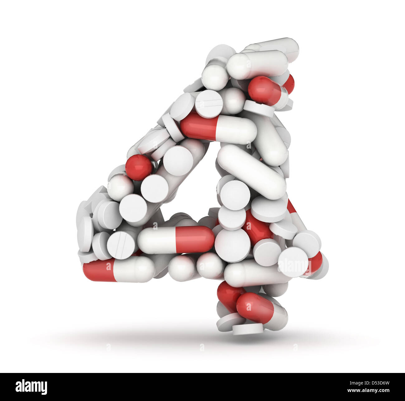 Number 4, alphabet of medicine pills Stock Photo - Alamy