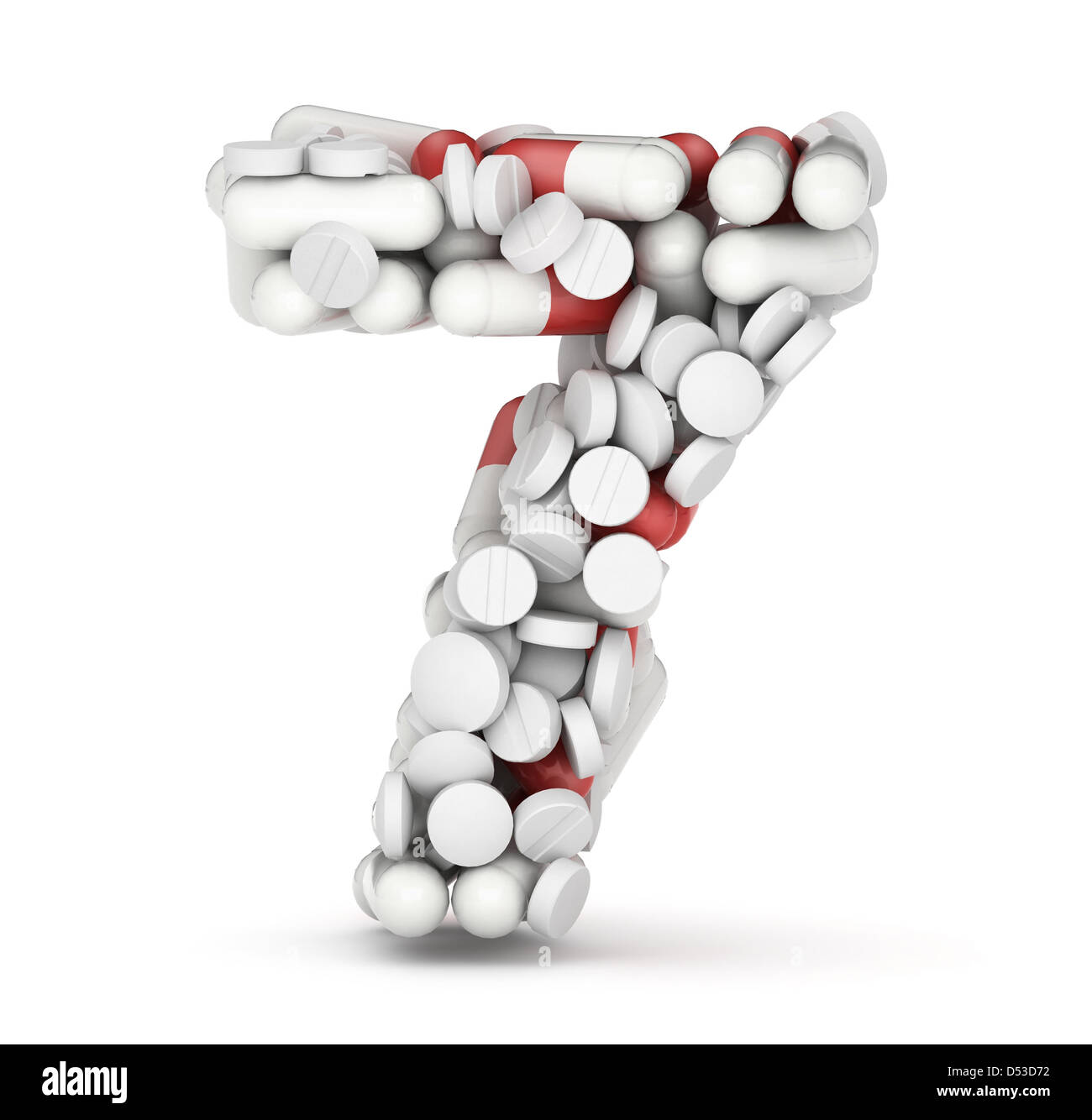 Number 7, alphabet of medicine pills Stock Photo - Alamy