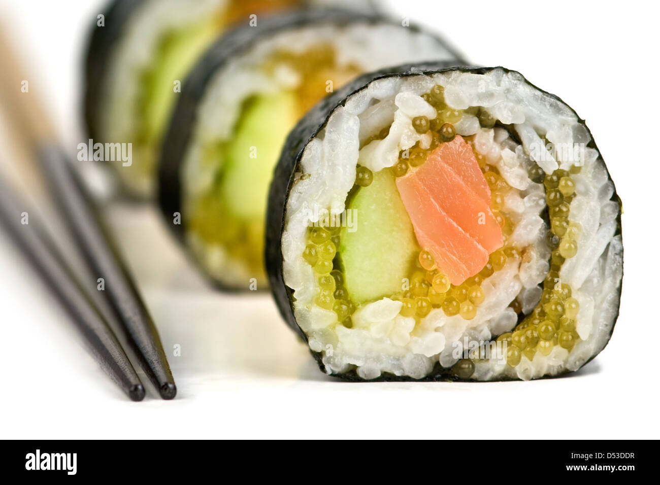 sushi roll with chop stick Stock Photo - Alamy