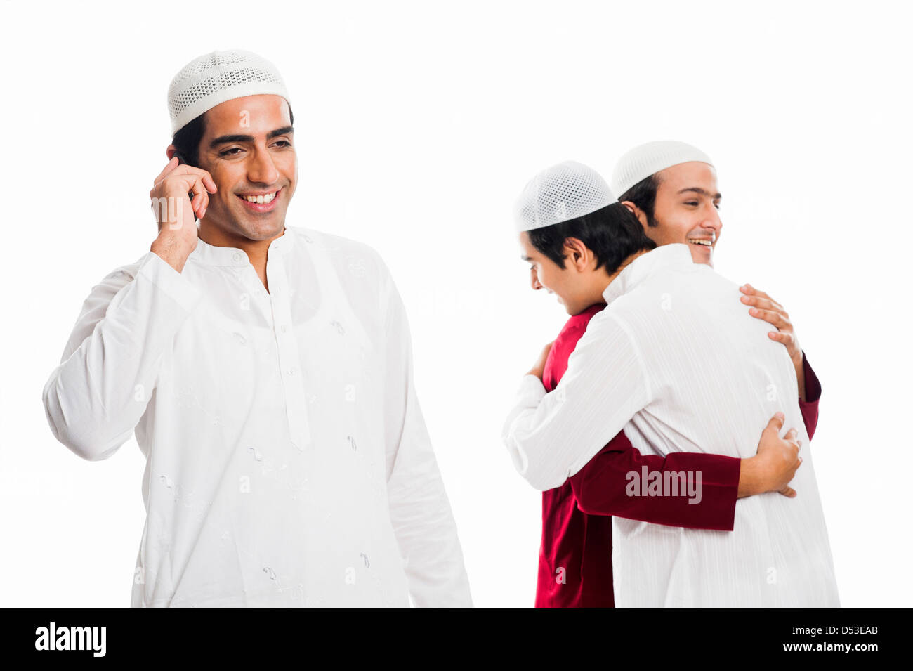 Indian muslim man talking phone hi-res stock photography and images - Alamy