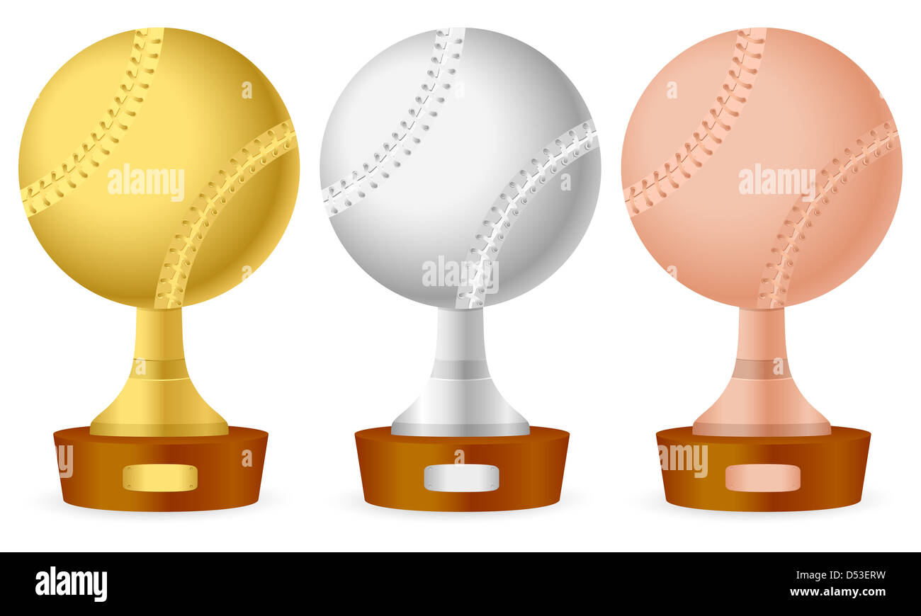 Baseball trophy set on white background. Vector illustration Stock ...