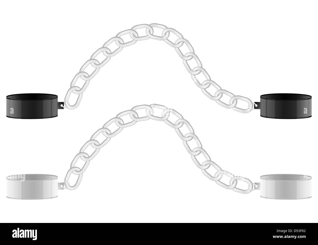 Two shackles on a white background Stock Photo - Alamy