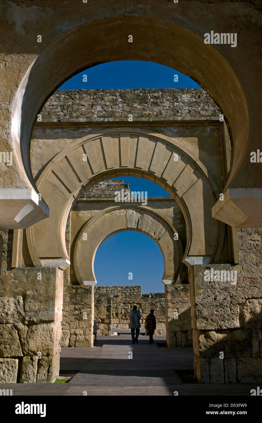 Arches of the Basilica at the ruins of the ancient Arab city of Madinat ...