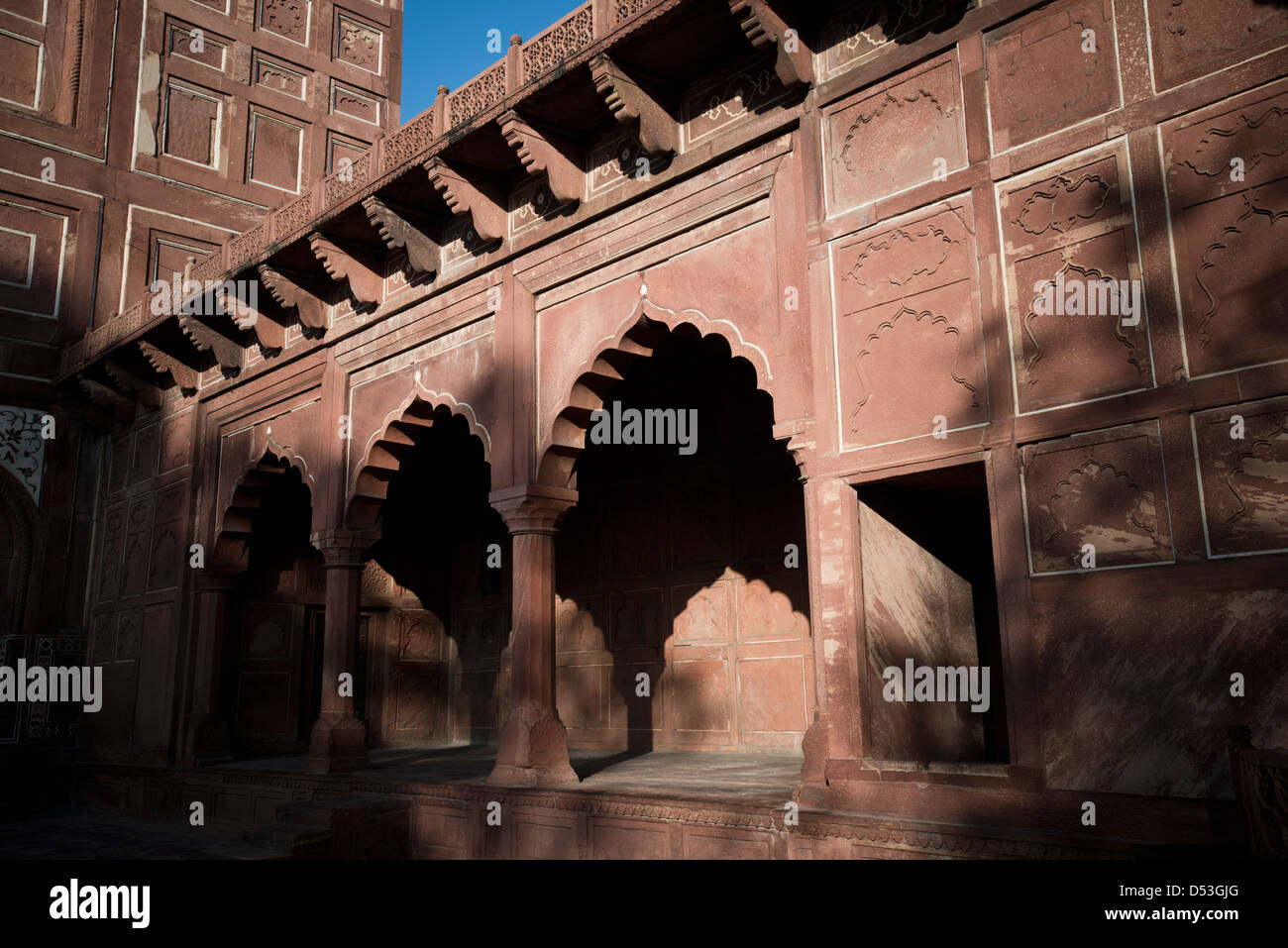 Architectural detail of building, Agra Fort, Agra, Uttar Pradesh, India ...