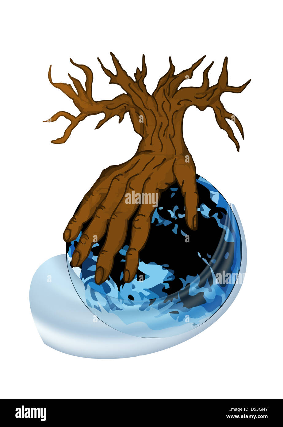 earth and hand as tree Stock Photo - Alamy
