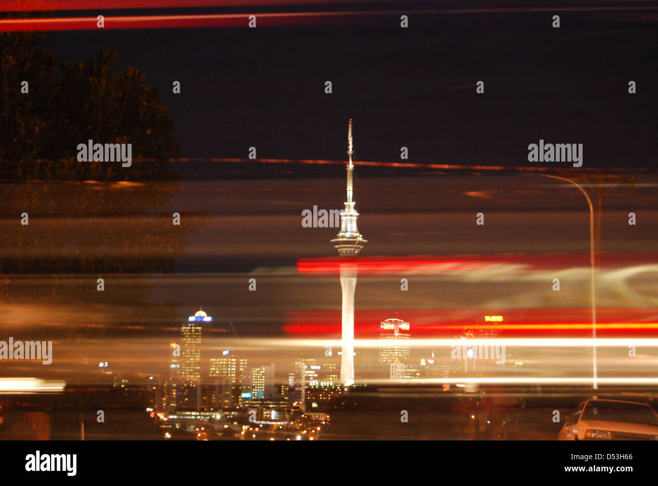 Sky Tower, Auckland, New Zealand at night Stock Photo - Alamy