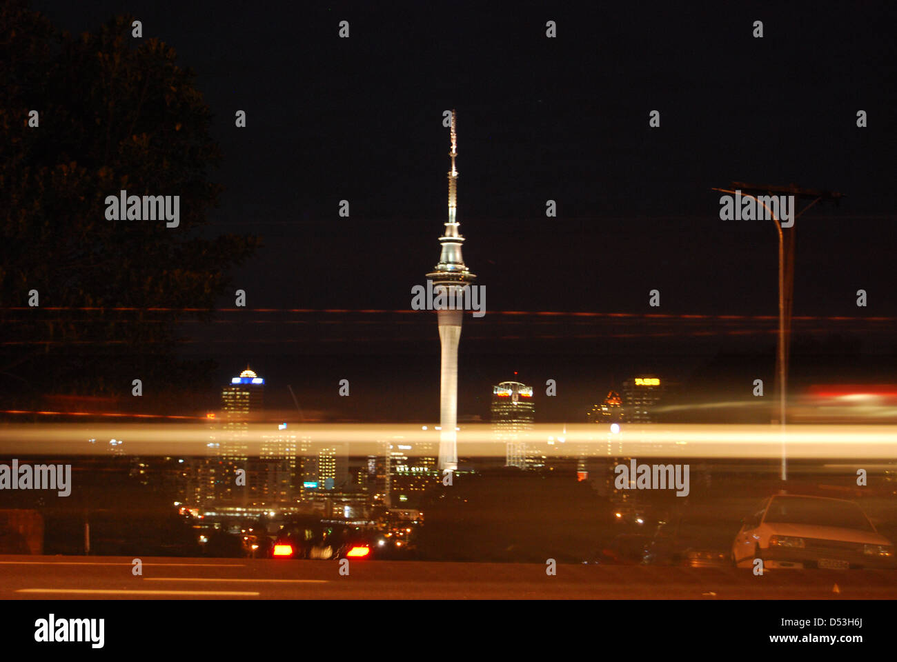 Sky Tower, Auckland, New Zealand at night Stock Photo - Alamy