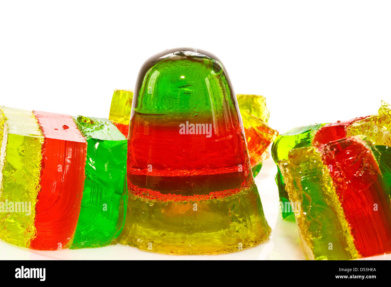 jelly colorful closeup on white background Stock Photo - Alamy