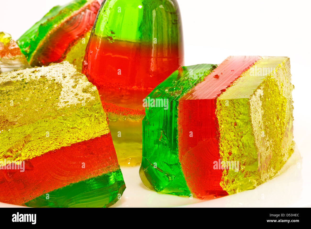 jelly colorful closeup on white background Stock Photo - Alamy