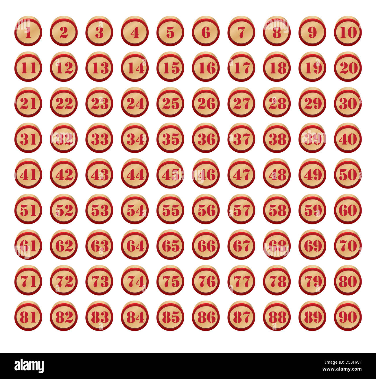 bingo number vector on white background Stock Photo - Alamy