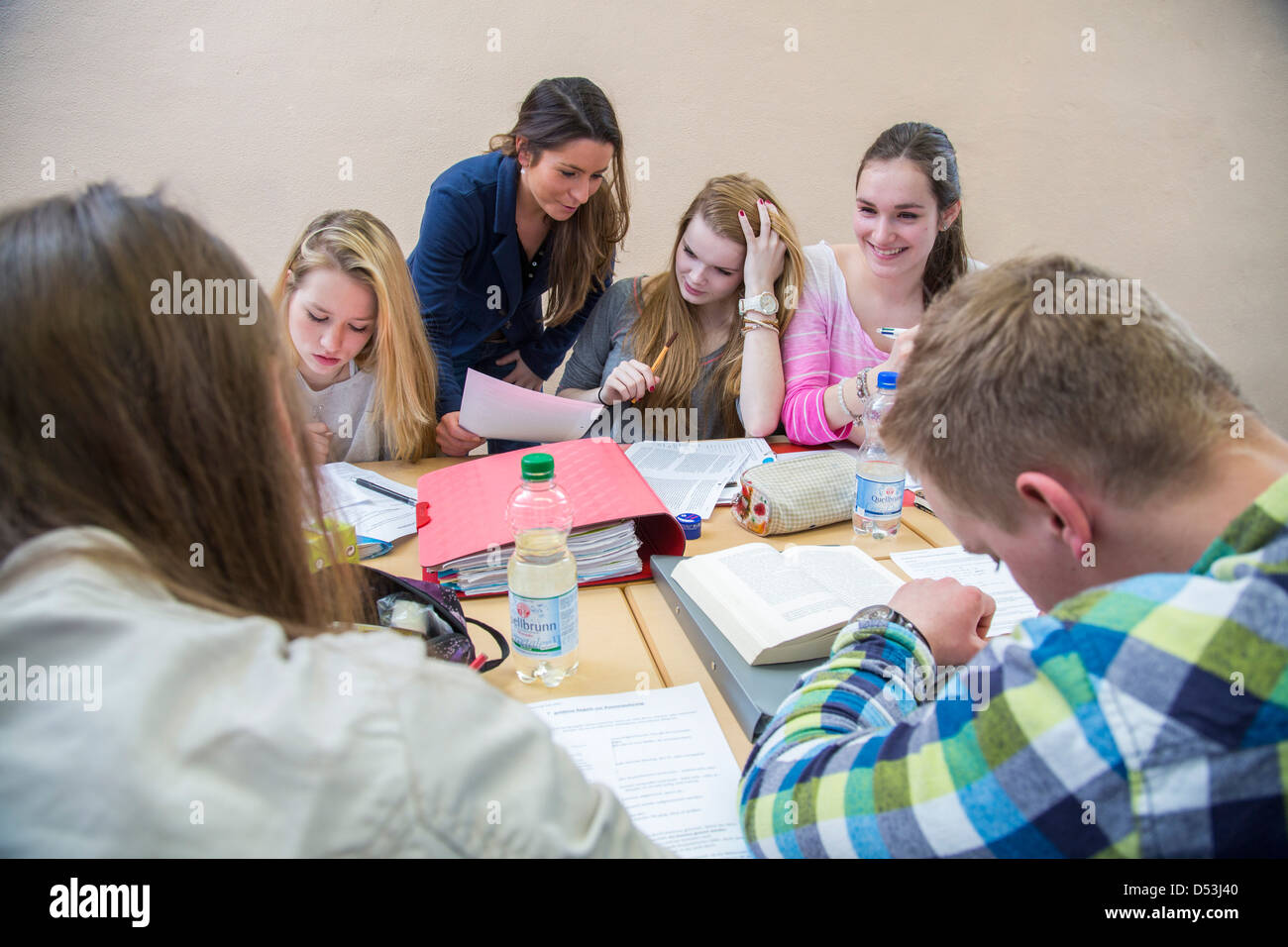 Students at a high school, in the classroom, at a lesson Stock Photo ...