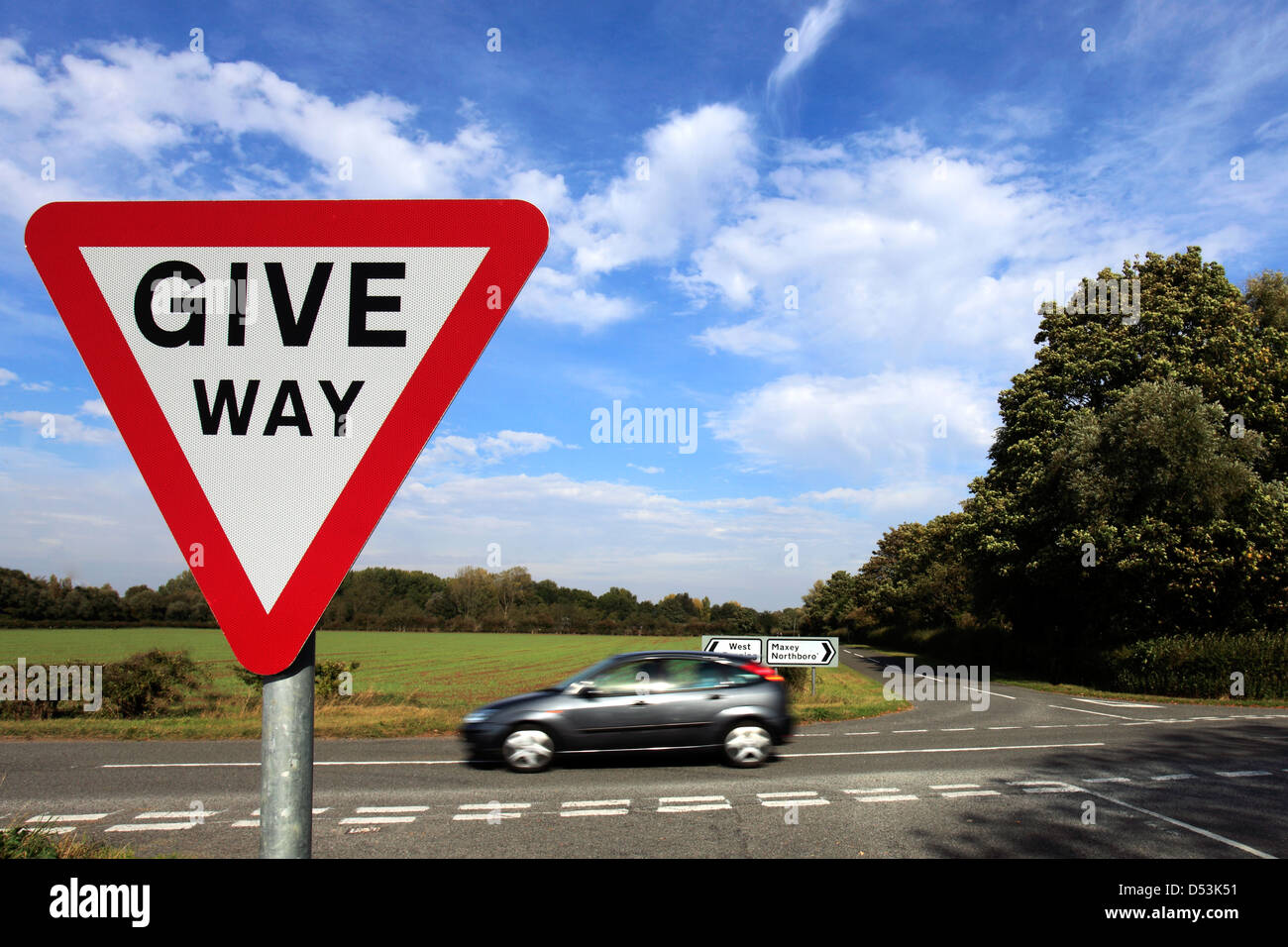 Give Way road sign, England, UK Stock Photo - Alamy