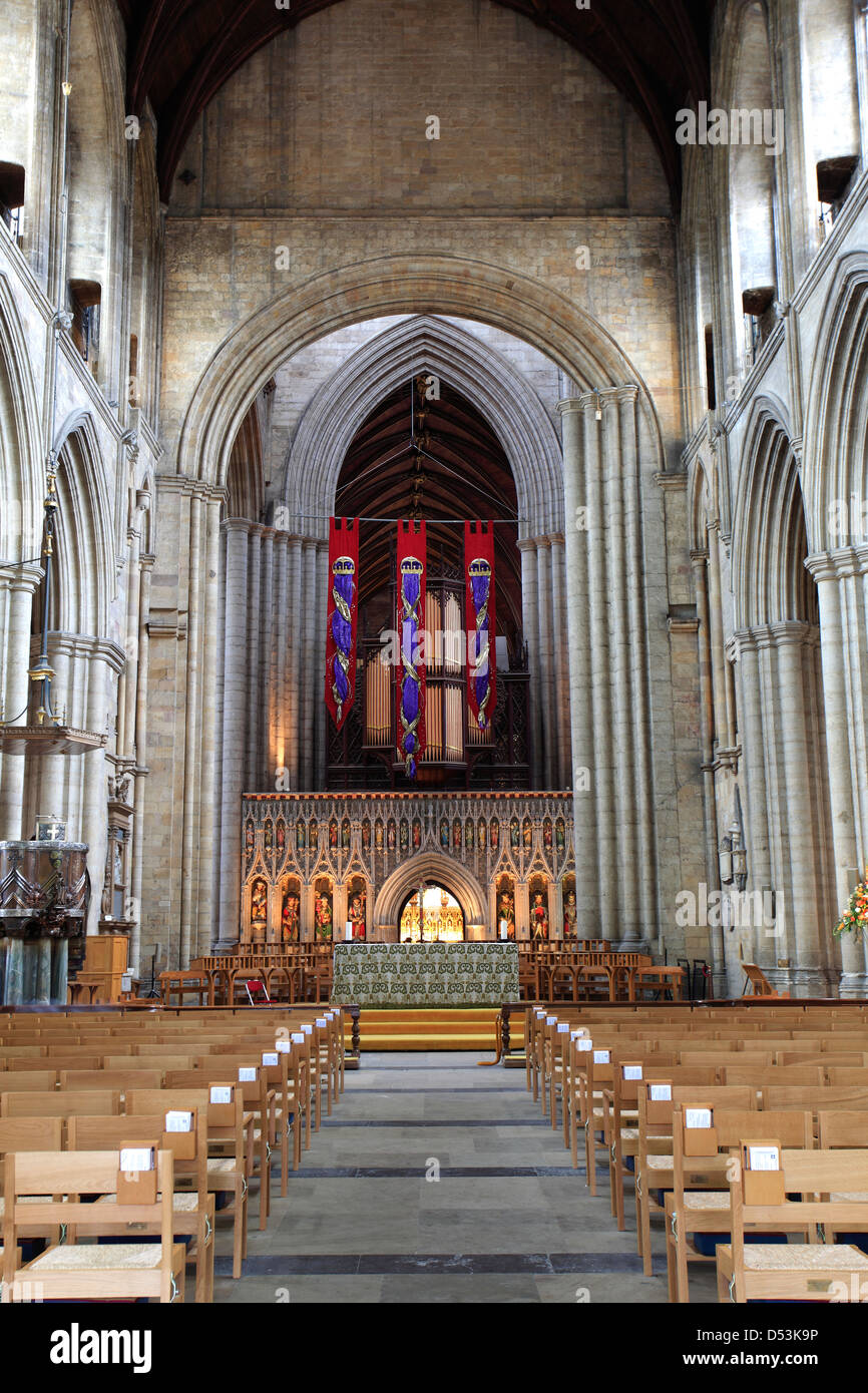Interior views of Ripon Cathedral, Ripon City, North Yorkshire, England ...