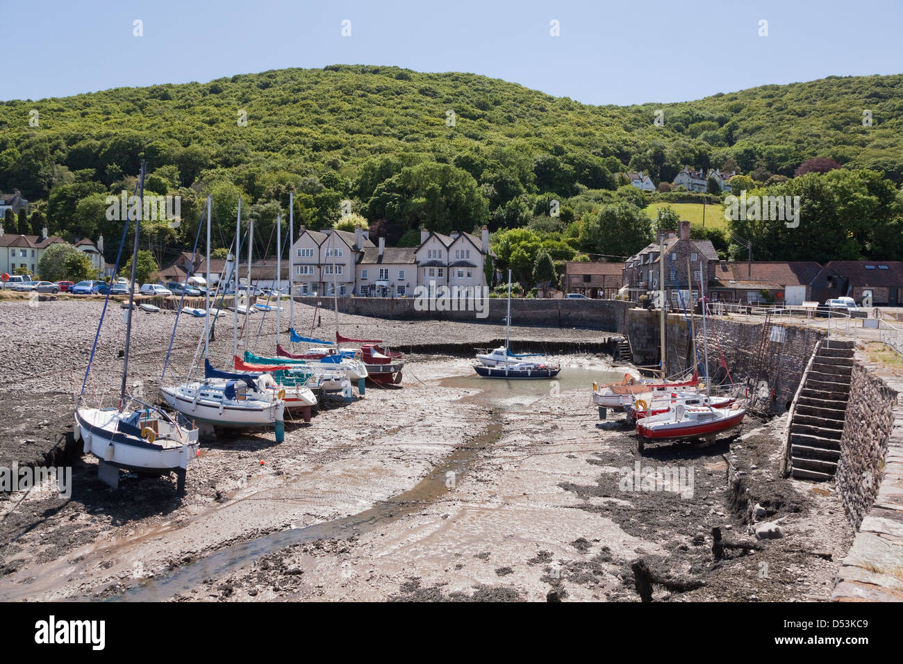View of Porlock Weir and Harbour in Devon UK Stock Photo - Alamy