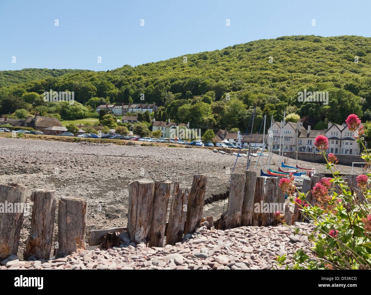 View of Porlock Weir and Harbour in Devon UK Stock Photo - Alamy
