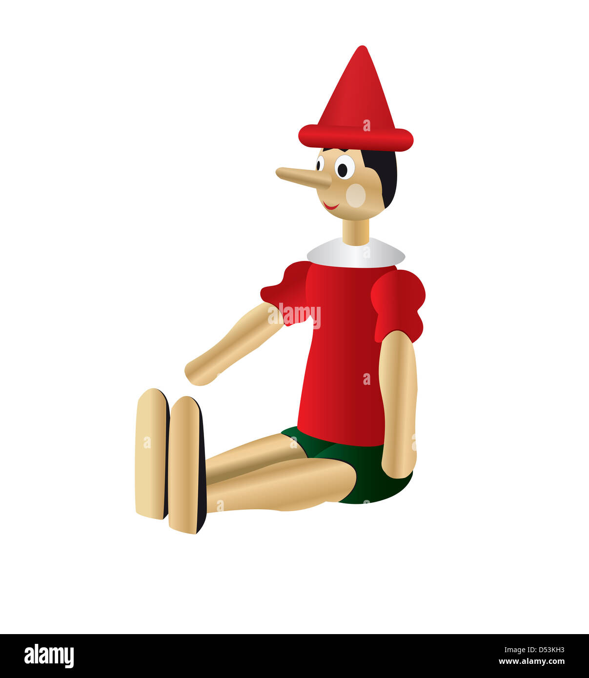 puppet pinocchio vector on white background Stock Photo - Alamy