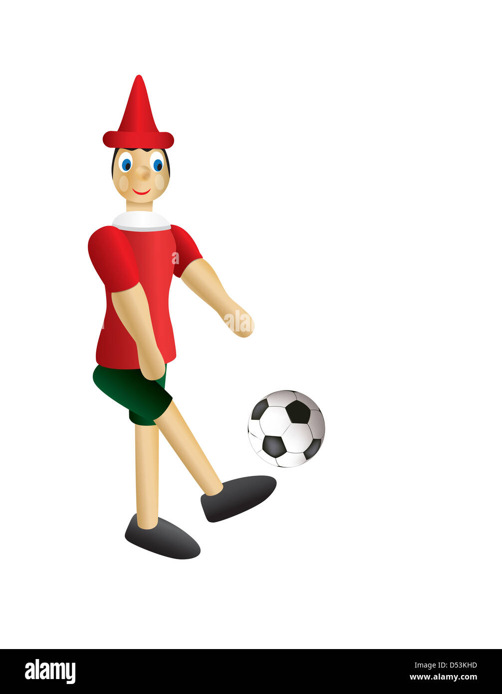 puppet pinocchio vector on white background Stock Photo - Alamy