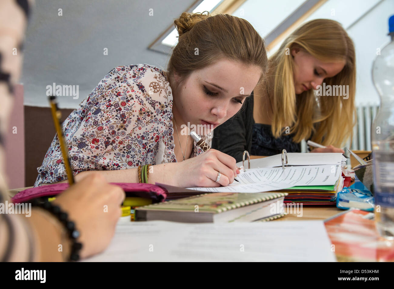 Students at a high school, in the classroom, at a lesson Stock Photo ...