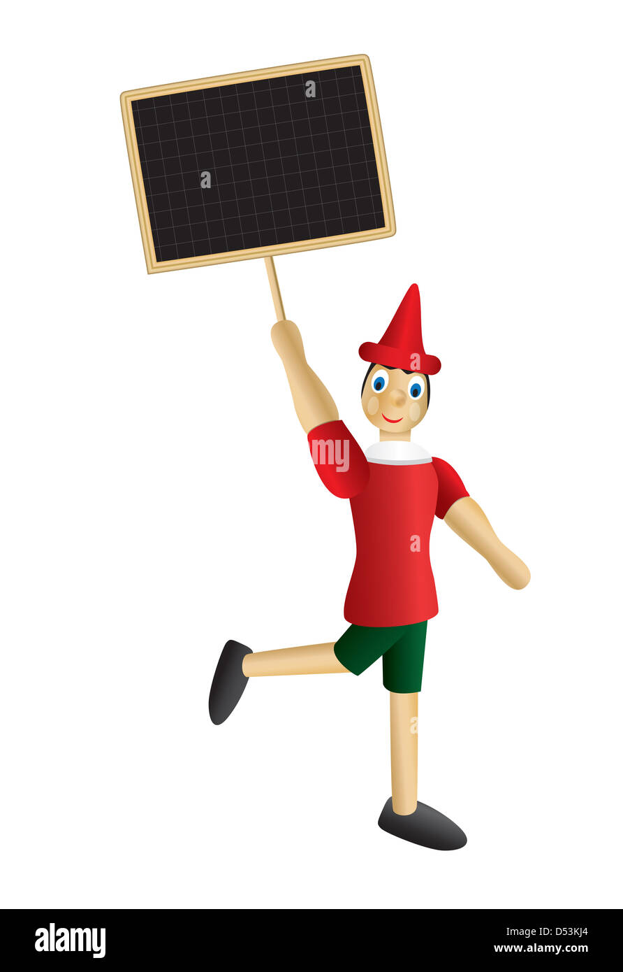 puppet pinocchio vector on white background Stock Photo - Alamy