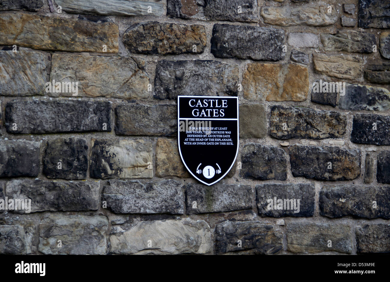 The sign for the Castle Gates inside the historic Edinburgh Castle in ...