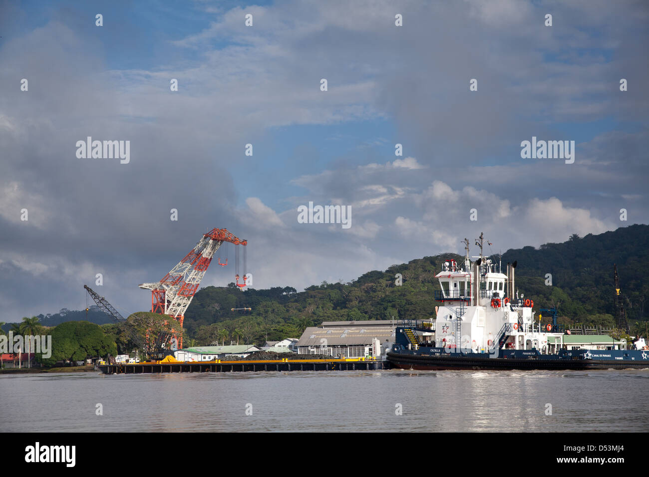 The harbor at Gamboa in the Panama Canal, Republic of Panama Stock ...