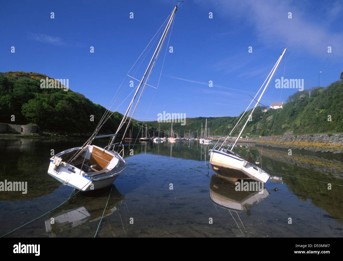 Boats in harbour Solva Pembrokeshire West Wales UK Stock Photo - Alamy
