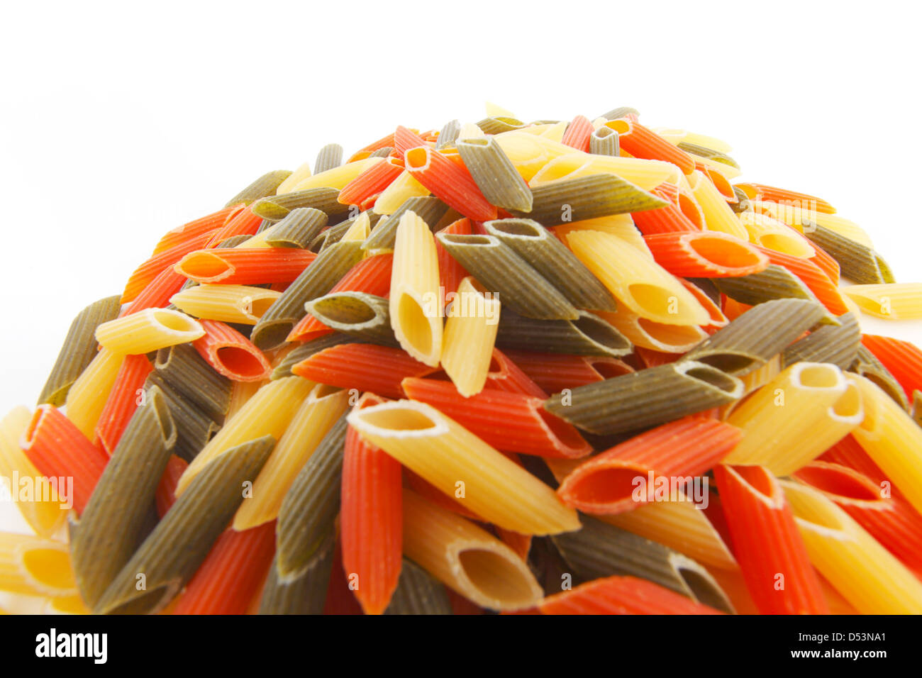 Colored pasta isolated on white background Stock Photo - Alamy