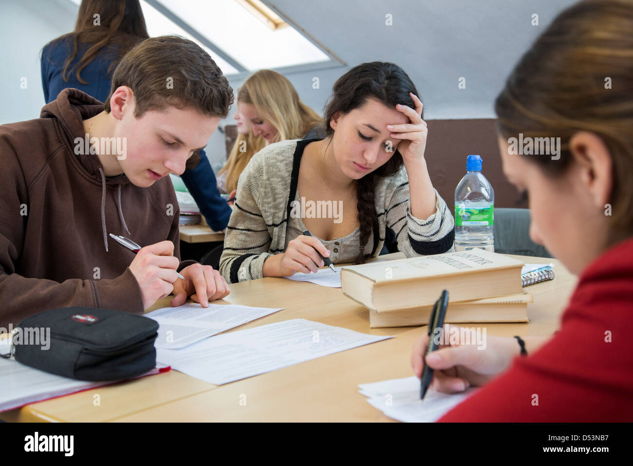 Students at a high school, in the classroom, at a lesson Stock Photo ...