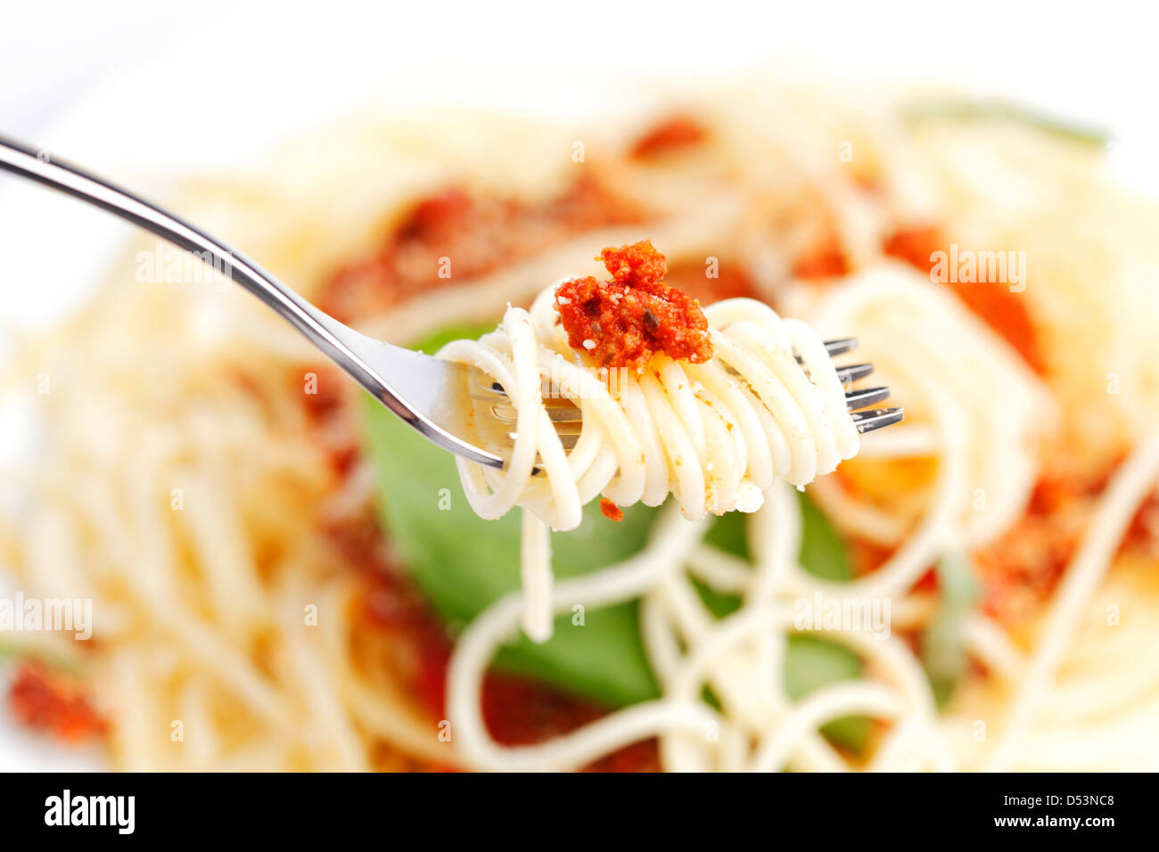 Spaghetti bolognese and fork, italian cuisine concept Stock Photo - Alamy