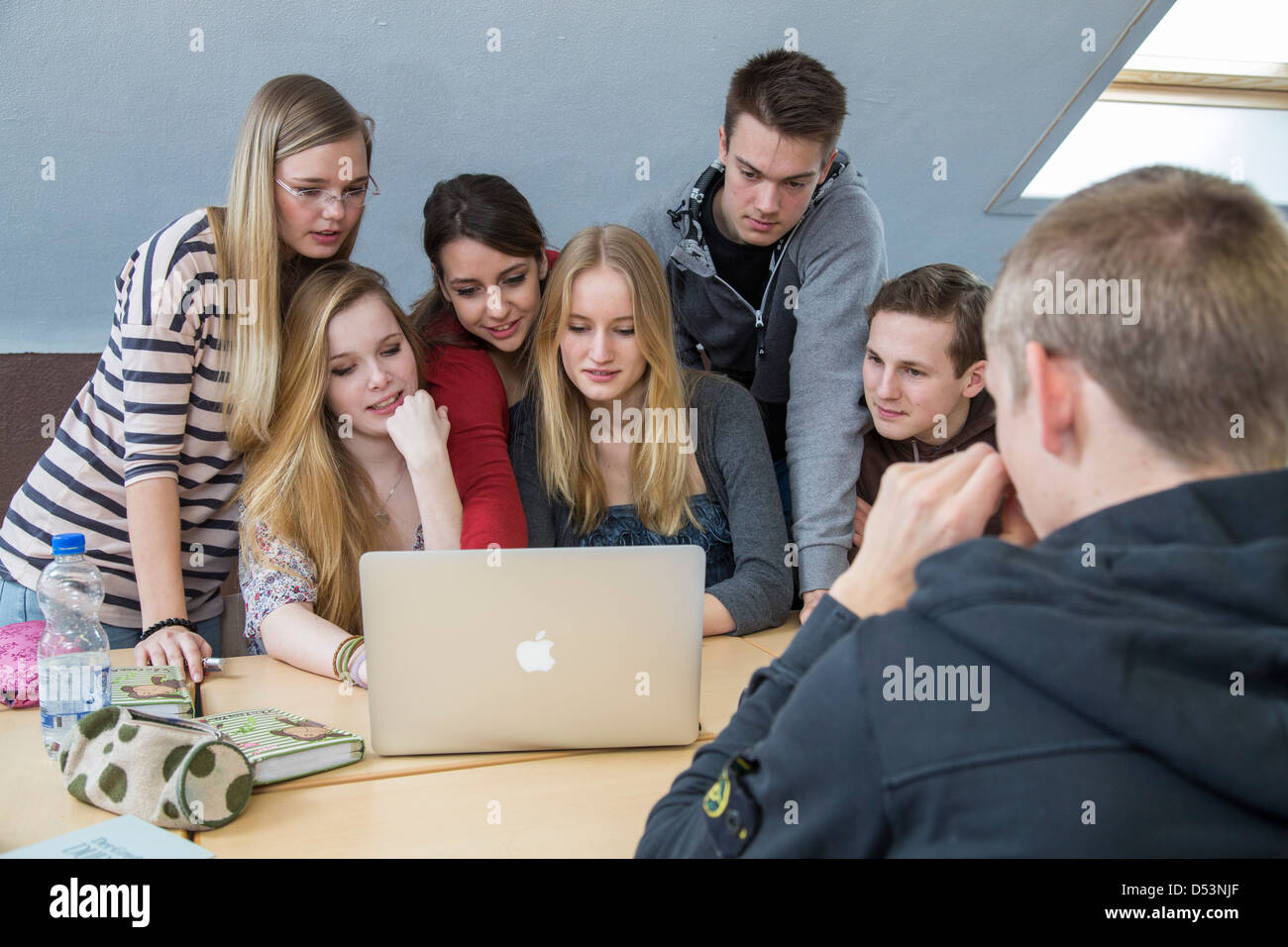 Students at a high school, in the classroom, at a lesson Stock Photo ...