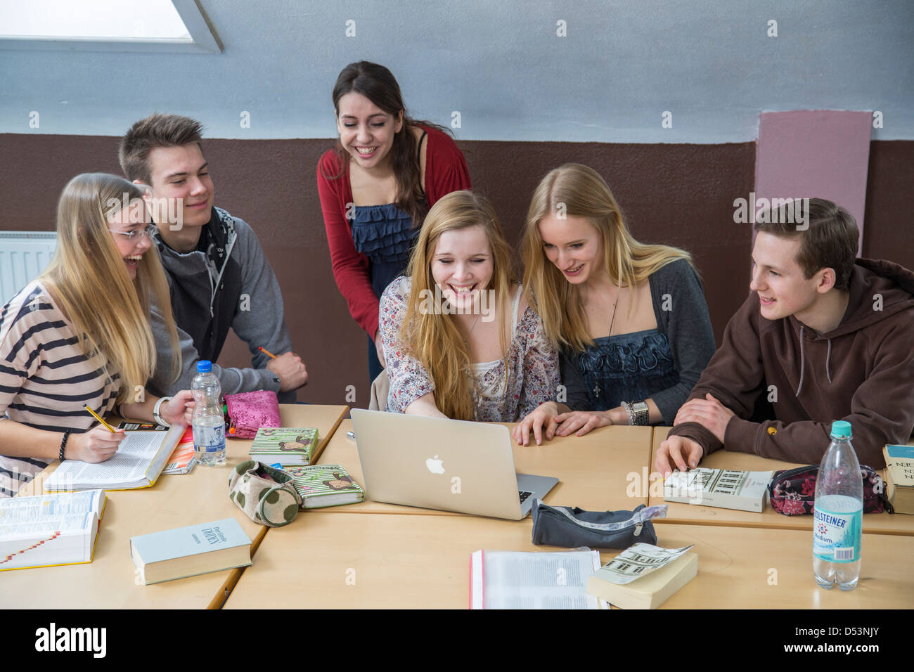 Students at a high school, in the classroom, at a lesson Stock Photo ...