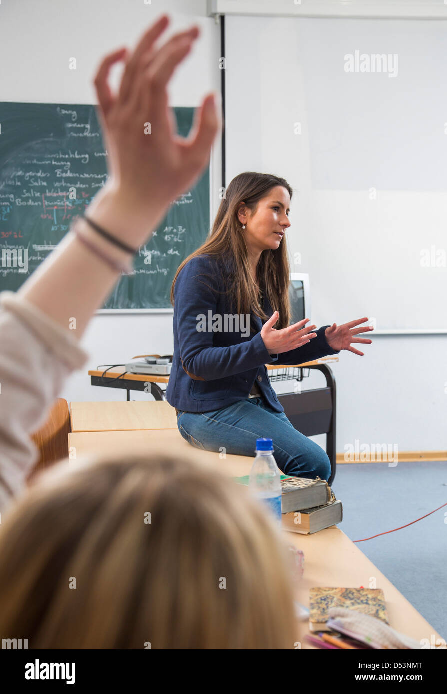 Students at a high school, in the classroom, at a lesson Stock Photo ...