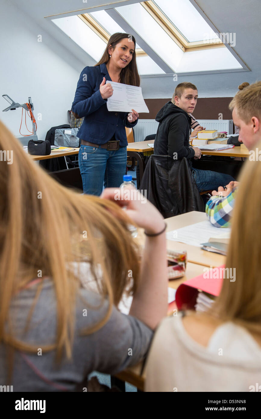 Students at a high school, in the classroom, at a lesson Stock Photo ...