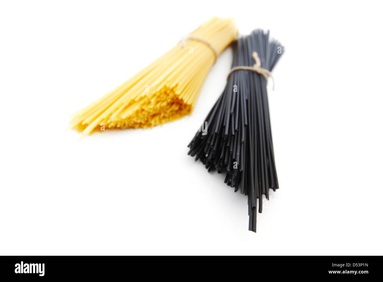 Black and white dry spaghetti isolated on white background Stock Photo ...