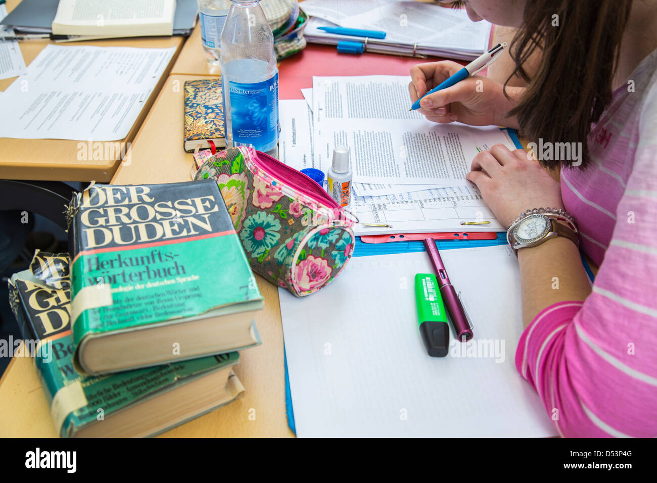 Students at a high school, in the classroom, at a lesson Stock Photo ...