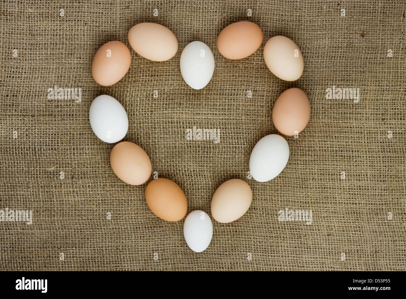Fresh eggs from farm, heart shape Stock Photo - Alamy