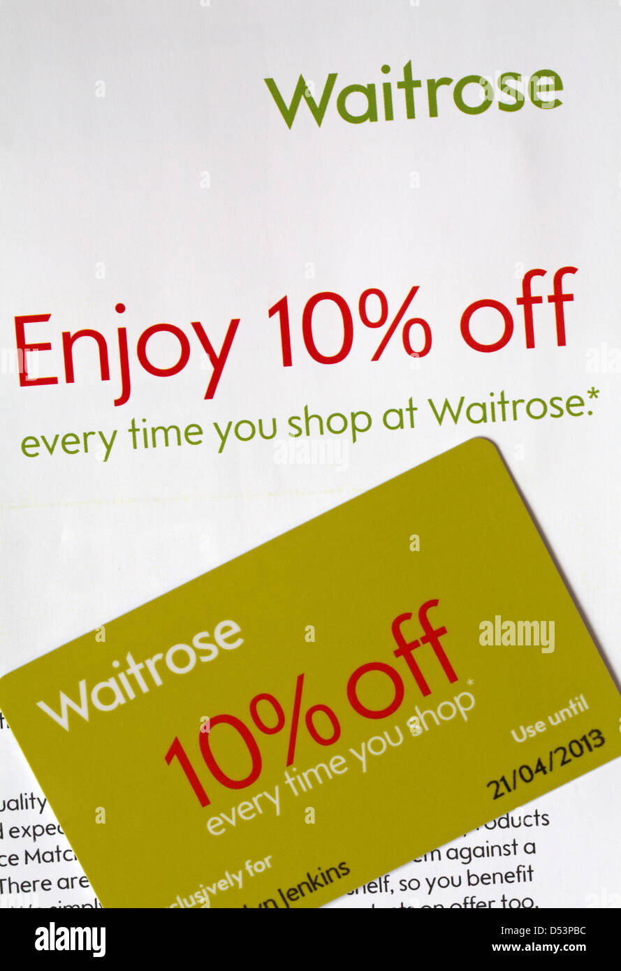 My waitrose card hi-res stock photography and images - Alamy